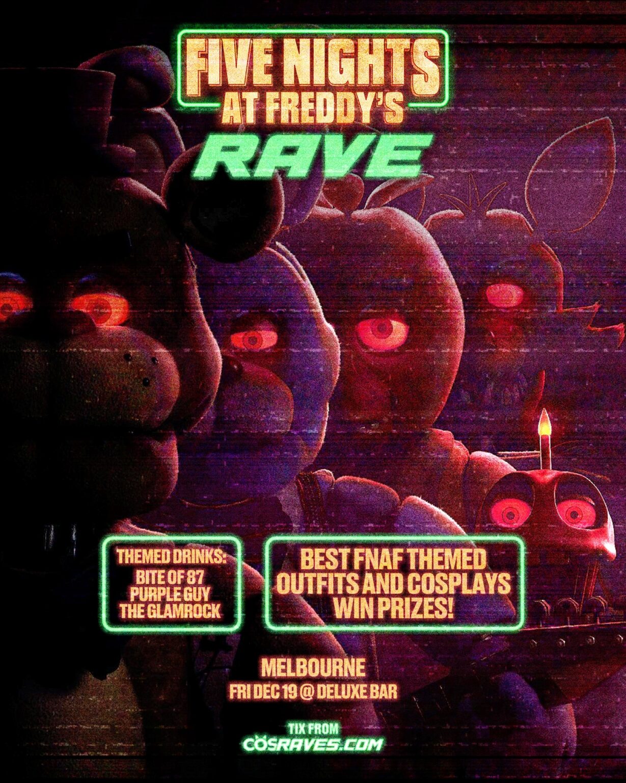FIVE NIGHTS AT FREDDY’S RAVE! MELBOURNE – Deluxe Bar & Cocktail Lounge ...